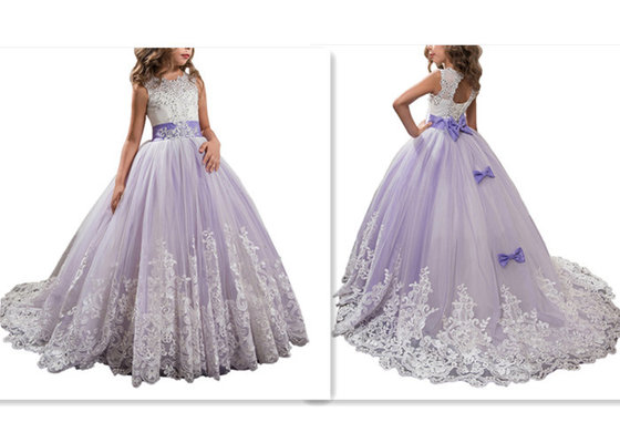 Full Length Tulle Sparkly Flower Girl Dresses Beaded Embroidered Technics