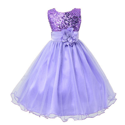 Long Formal Grey Flower Girl Dresses / Eggplant Purple Flower Girl Dresses