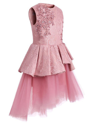Princess Pink Lace Flower Girl Dress / Birthday Little Girl Flower Girl Dresses