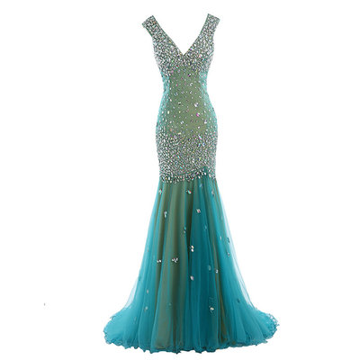 Beaded Crystal Prom Evening Gowns For Beautiful Girls And Ladies Sweet Heart