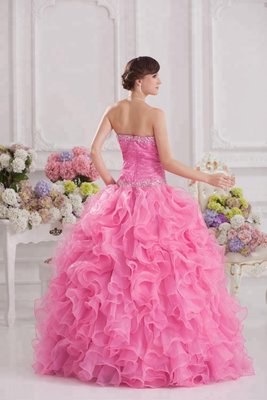 Quinceanera Deep Pink Prom Dresses / Royal Long Elegant Prom Dresses