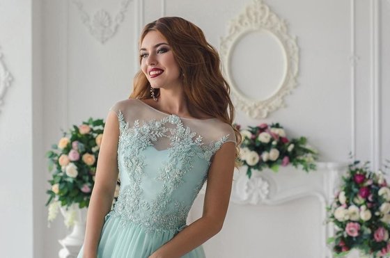 Mint Tea Length Princess Prom Dresses / Homecoming Mermaid Prom Dresses