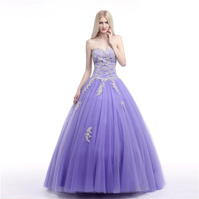 Purple Floor Length Short Prom Dresses With Sleeves Embroidered Pearls Decoration