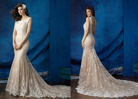 Sexy A - Line Sheath Column Wedding Dress Immortal Little Trailing Design