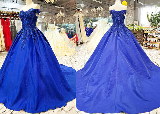 Special Occasion Blue Wedding Dress , Pretty Girls Navy Wedding Dress