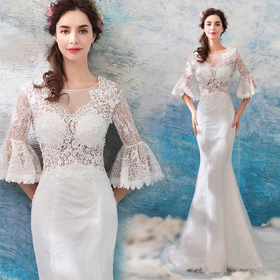 Feast Formal Ladies Wedding Dresses With Short Sleeve Color Optional