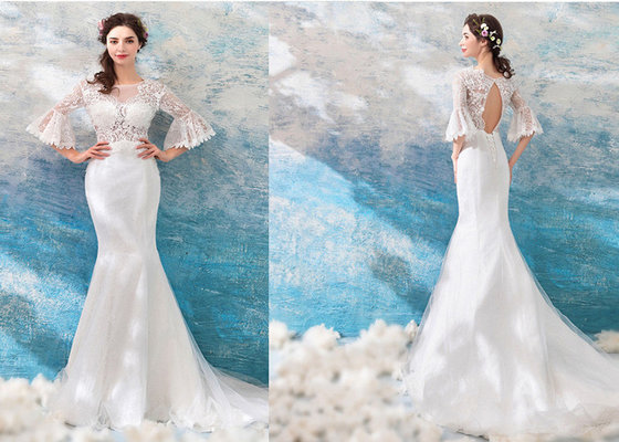 Feast Formal Ladies Wedding Dresses With Short Sleeve Color Optional