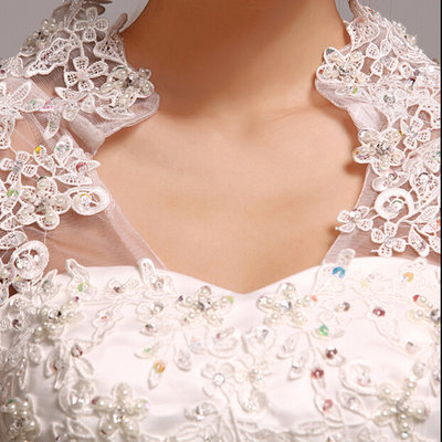 Rhinestone Sweetheart Ladies Wedding Dresses Tiered Chapel Crystal Beaded