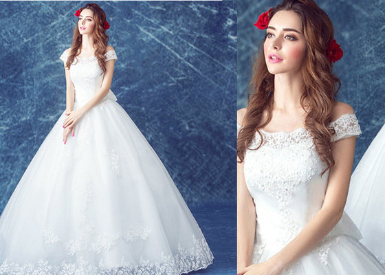 Noble Crochet Plus Size Wedding Dresses / White Off The Shoulder Wedding Dress