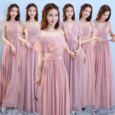 Sexy Chiffon Womens Bridesmaid Dresses With Long Length Embroidered Pearls
