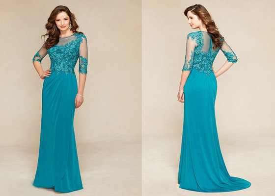 Floor Plus Size Mother Of The Bride Dresses With Sleeves Bright Sparkle