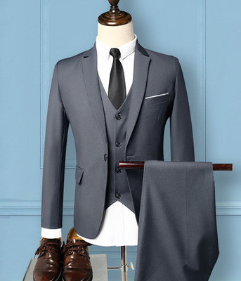 3 Pieces Mens Fitted Wedding Suits