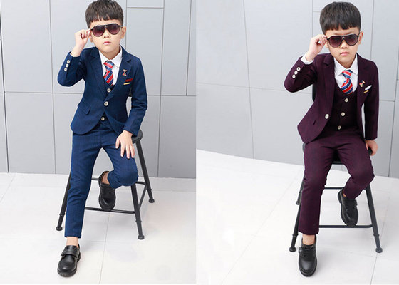 Luxury Navy Blue Ring Bearer Outfit , Anti Static Ring Bearer Outfits Shorts