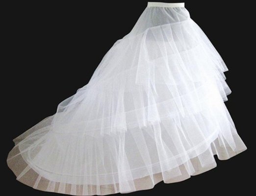 Black Long Tail Chiffon Wedding Skirt , Romantic Wedding Gown Petticoat