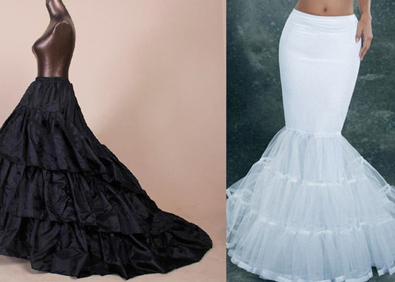 Black Long Tail Chiffon Wedding Skirt , Romantic Wedding Gown Petticoat