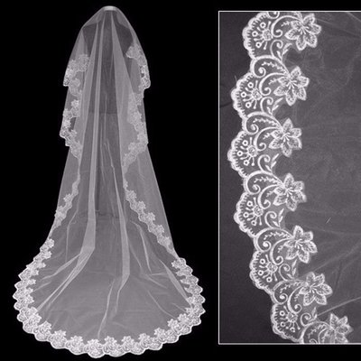 Durable Hand Made Simple Wedding Veil For Prom Evening Meal Customized Size