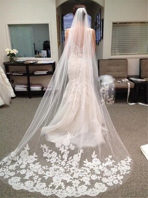 Durable Hand Made Simple Wedding Veil For Prom Evening Meal Customized Size