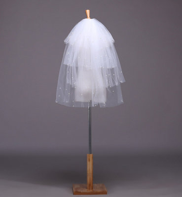Cotton Thread Cathedral Length Veil / Garment Appliques Ivory Wedding Veils