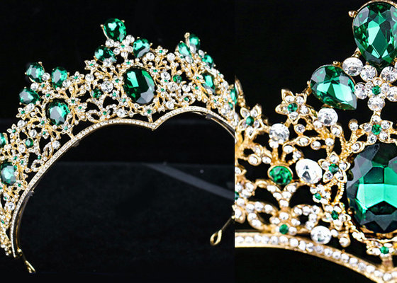 Vintage Green Bridal Gown Accessories Prom Tiaras And Crowns For Woman