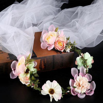 Flower crown Floral Bridal Headband Hairband Wedding Hair Accessories for wedding accessories