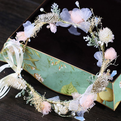 Bridal Wedding Artificial Flower Garland/ Fflower Head Wreath Decorative Artificial Flower Wreath