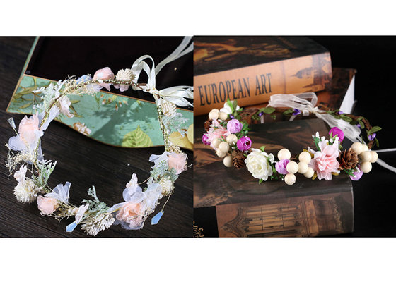 Bridal Wedding Artificial Flower Garland/ Fflower Head Wreath Decorative Artificial Flower Wreath