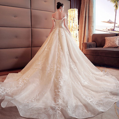Breathable Princess Dream Ball Gown Style Wedding Dresses With Long Trains