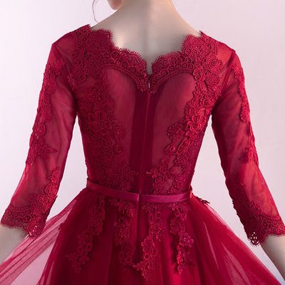 Fashionable Red Color Bridal Wear Mermaid Tail Wedding Dress Gowns Full Handmade