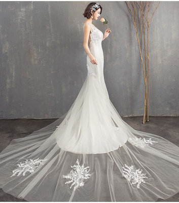 Lace Beauty Bridal Ball Gown Wedding Dress , White Mermaid Wedding Gowns