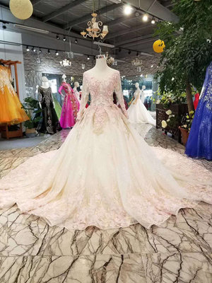Princess Wind Tail Simple Long Sleeve Perspective Neck Decorative Wedding Garment