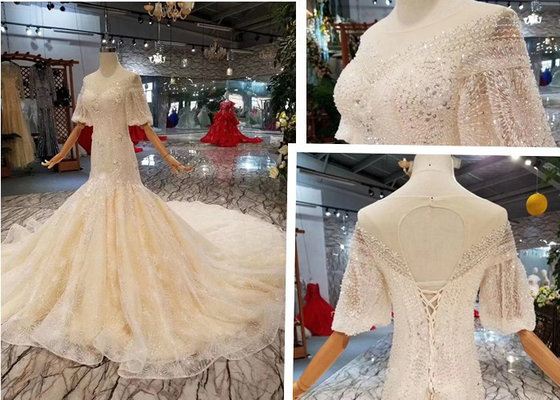 2018 Sexy Fishtail Heavy Industry Nail Bead Leisure Wedding Dresses in European and American Style
