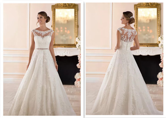 Luxury Long Train A Line Style Wedding Dresses For Bridal Fashionable