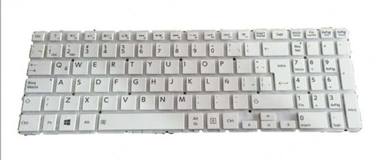 Shockproof Latin Replacement Toshiba Laptop Keyboard , White Keyboard For PC