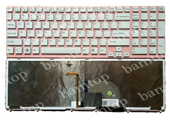 Sony Vaio SVE151 US Laptop Keyboard Layout , LED Backlight Keyboard With Pink Frame