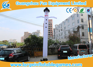 White Advertising Sky Inflatable Air Dancers Snowman With Bottom Blower