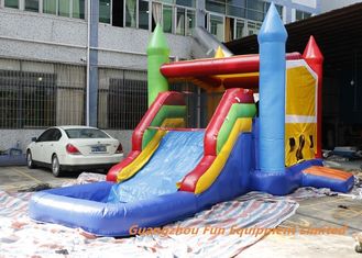 0.55mm PVC Tarpaulin Inflatable Bouncy Castle With Water Slide