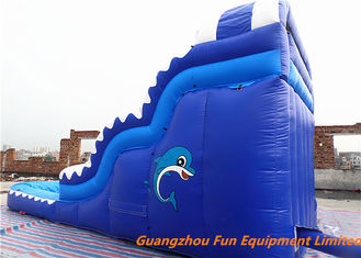 Kids Inflatable Wave water slide With Small Pool For Summer Games