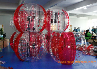Soft Handle Red Inflatable Bubble Ball , Inflatable Bumper Balls For Adults