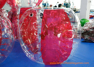 Soft Handle Red Inflatable Bubble Ball , Inflatable Bumper Balls For Adults