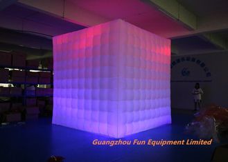 Inflatable Cube LED Bubble Photo Booth White PVC Oxford 3 * 3m