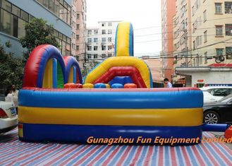 0.55mm Plato PVC Tarpaulin airflow bouncy castle With slide / Logo Printing