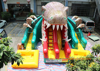 Dinosaur Water Park Commercial Inflatable Slide With Pool 6 * 4.5 * 5m