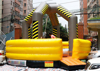 Yellow Large Inflatable Games / Wrecking Ball Inflatable Bouncy Castle