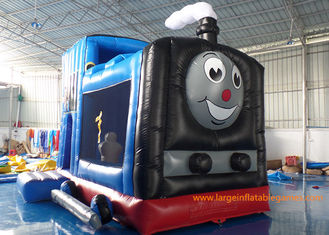 Train Shape Inflatable Air Bouncer Printing Art Panel For Business Hire