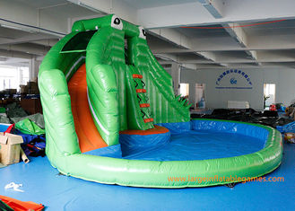 PVC Tarpaulin Crocodile Commercial Inflatable Jumpers Slides For Event