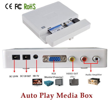 HD Advertising Display Screens For Restaurant , Mini USB Media Player VGA