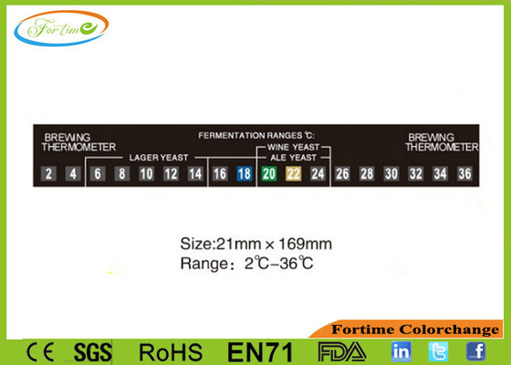 High Accuracy PET LCD Thermometer Strip For Wine / Beer / Room Labels