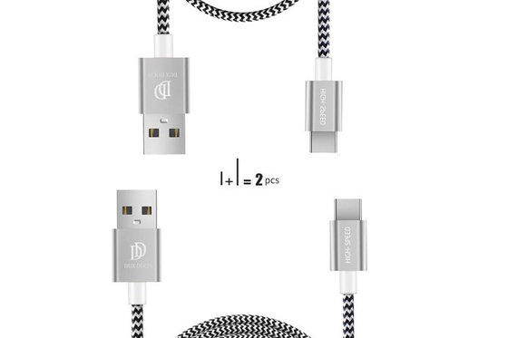 Silver Sync Type C Cable To USB 2.0 Nylon Wire Aluminum Alloy For Cell Phone