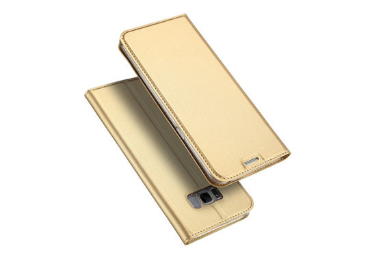 Gold PU Leather Samsung Galaxy S8 Phone Covers Magnetic With Card Pocket