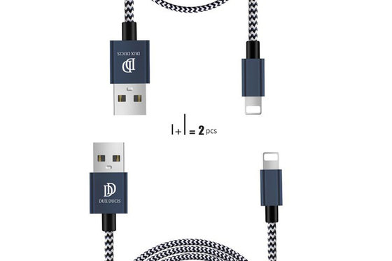 Blue IPhone Lightning Cable Aluminum Alloy Connector Braided Wire For IPad